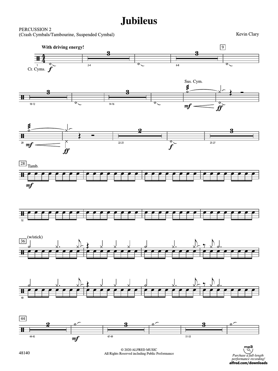 Jubileus: 2nd Percussion - Concert Band - Digital Sheet Music | Sheet ...