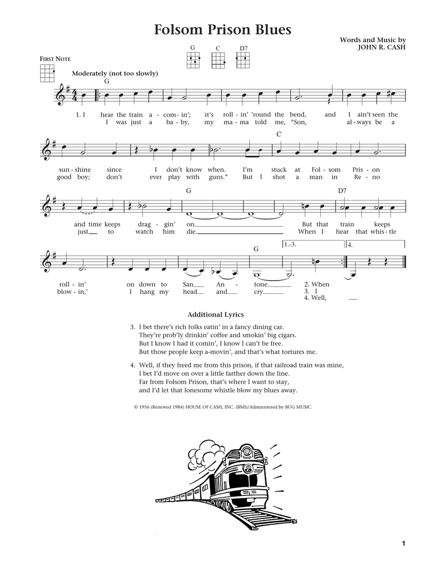 Folsom Prison Blues From The Daily Ukulele Arr Liz And Jim Beloff