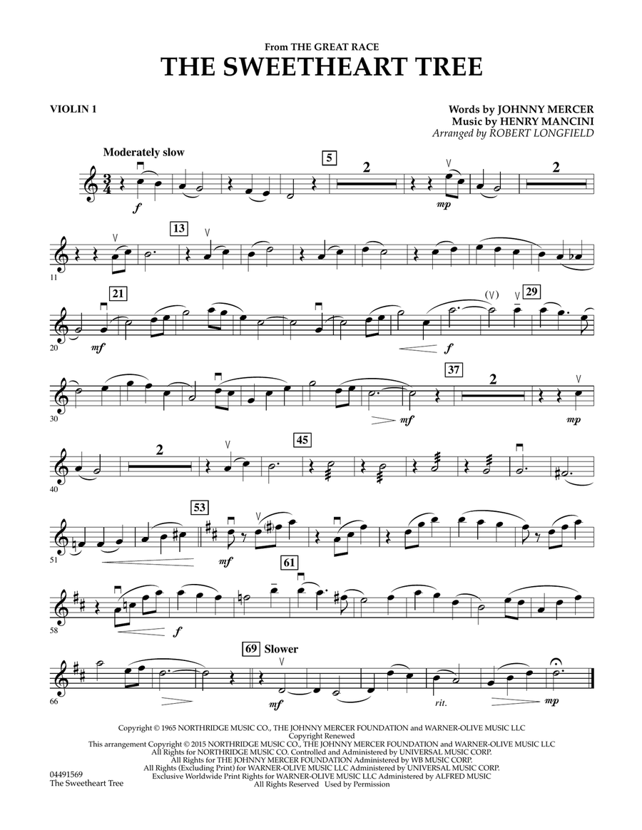 The Sweetheart Tree - Violin 1 by Robert Longfield - Violin, String ...