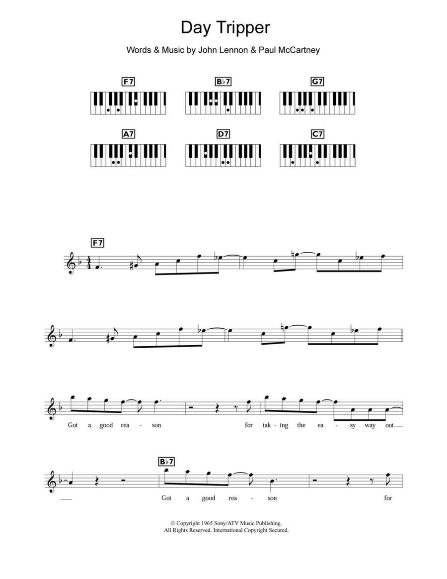 Day Tripper by The Beatles - Piano - Digital Sheet Music | Sheet Music Plus