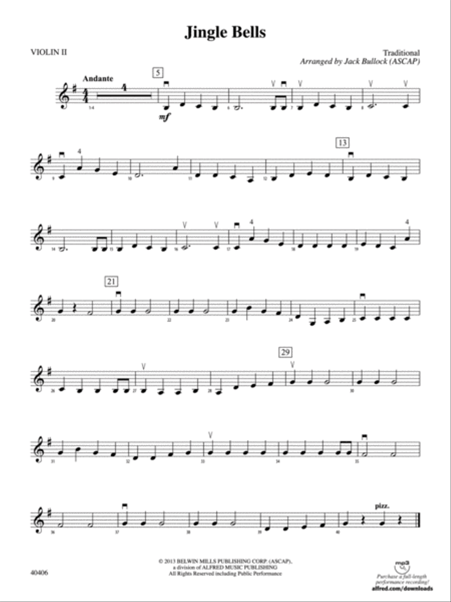 Jingle Bells: 2nd Violin by Jack Bullock - String Orchestra - Digital ...