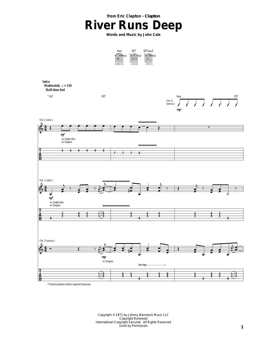 River Runs Deep by Eric Clapton - Acoustic Guitar, Electric Guitar ...