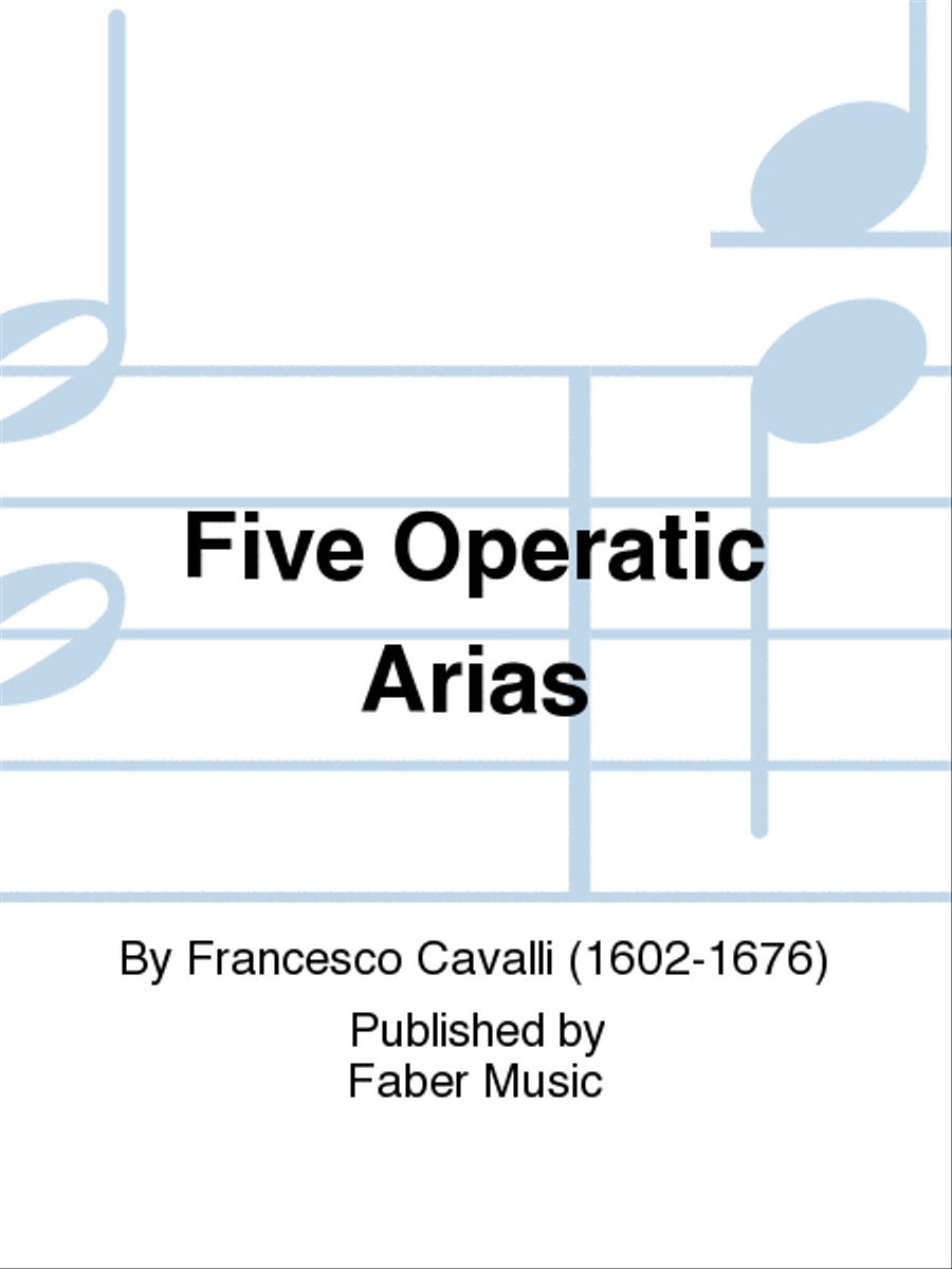 Five Operatic Arias by Francesco Cavalli - Voice Solo - Sheet Music ...