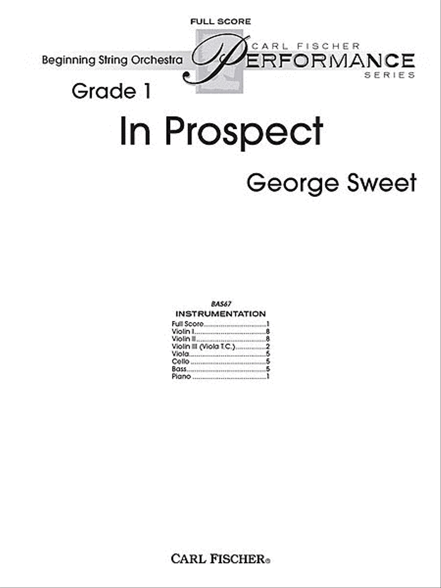 In Prospect - Double Bass, Piano - Sheet Music | Sheet Music Plus