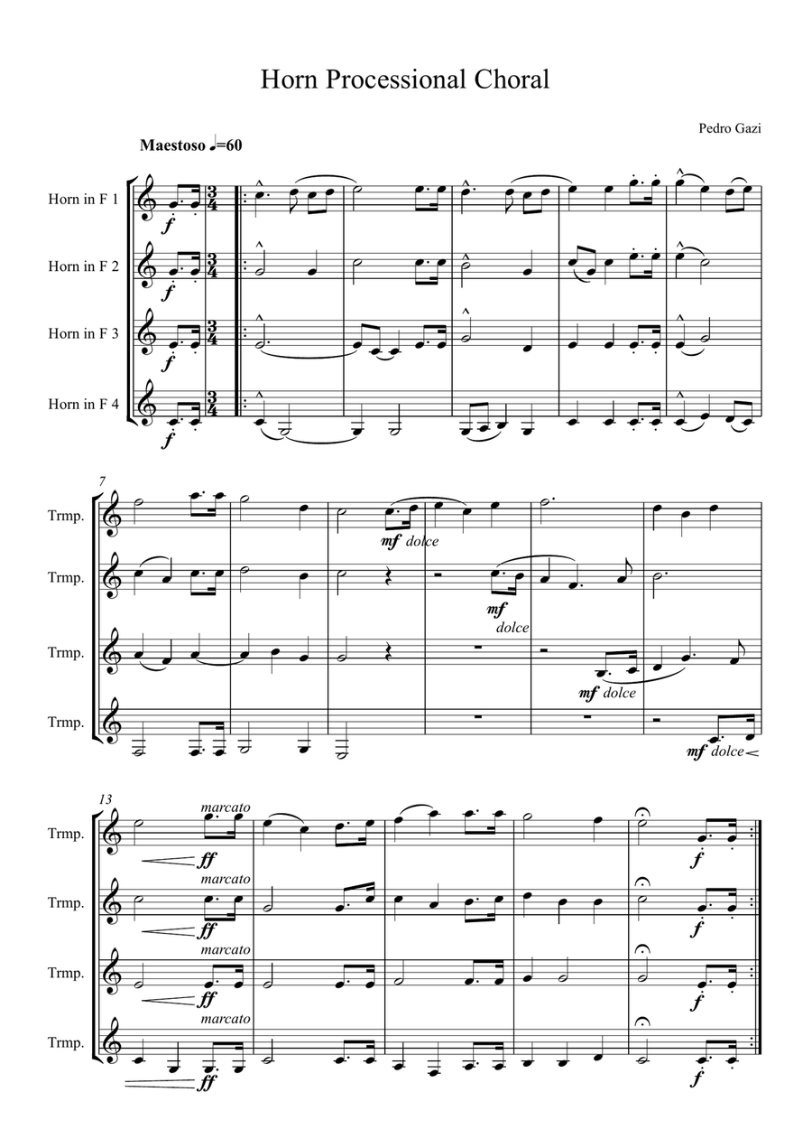 Horn Processional Choral - Choir - Digital Sheet Music | Sheet Music Plus