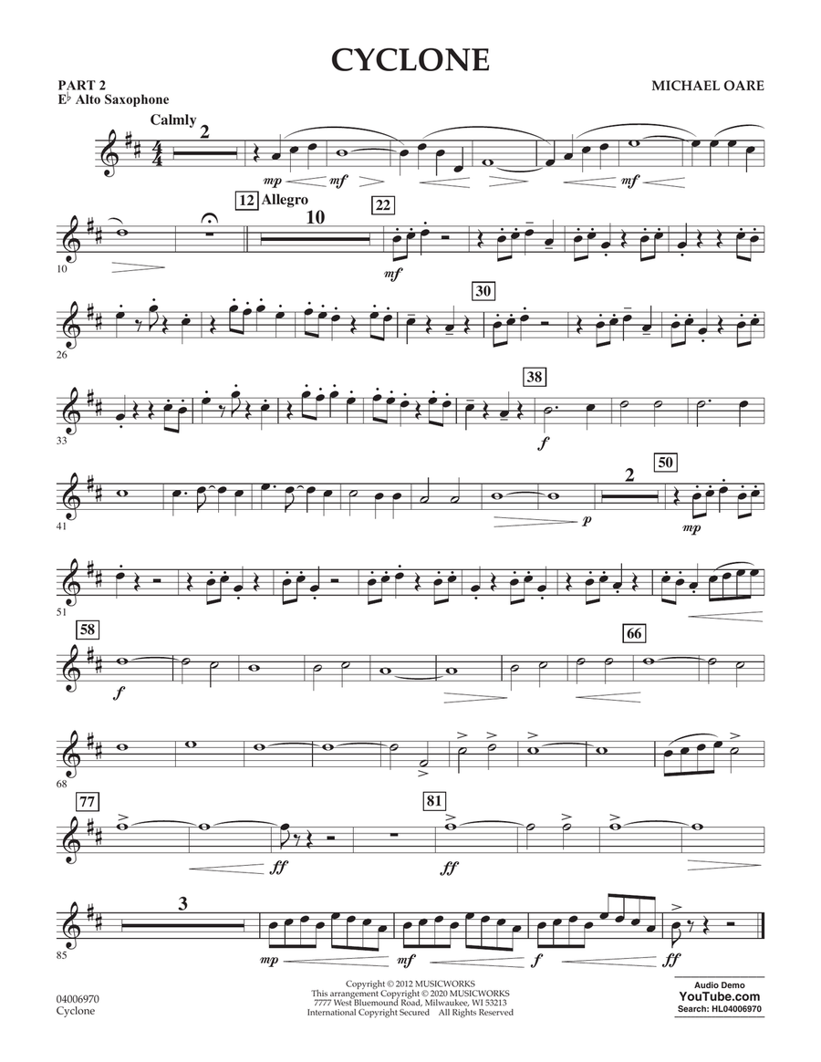 Cyclone Pt 2 Eb Alto Saxophone By Michael Oare Concert Band