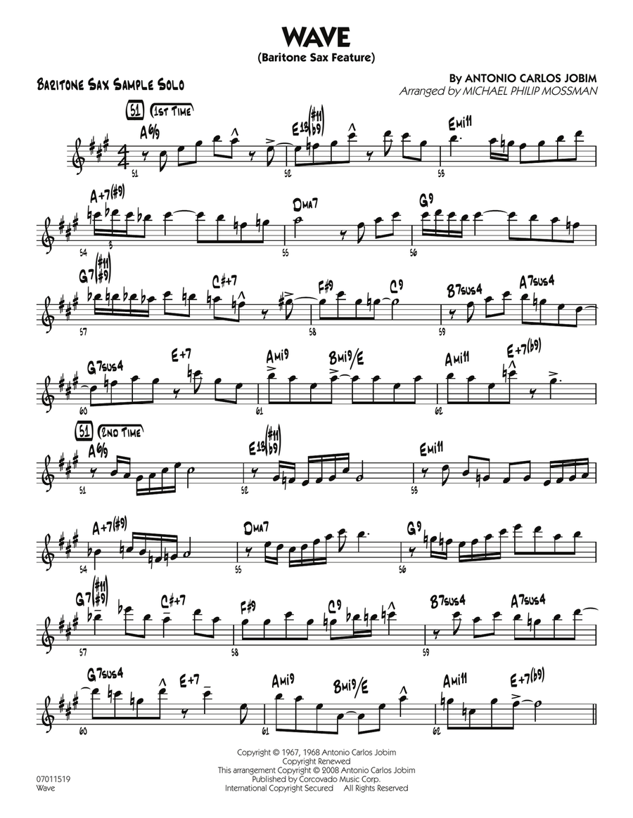 Wave (arr. Michael Philip Mossman) - Sample Solo by Antonio Carlos ...