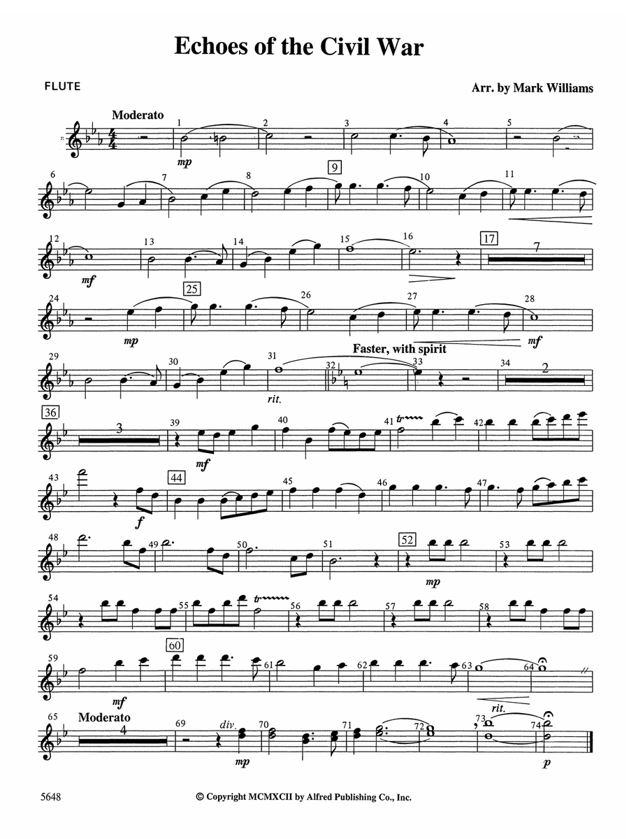 Echoes of the Civil War: Flute by Mark Williams - Concert Band ...