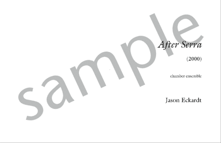 After Serra by Jason Eckardt - Cello, B-Flat Clarinet, Bass Clarinet ...