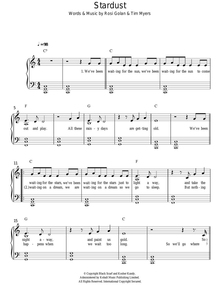 Stardust - Easy Piano - Digital Sheet Music | Sheet Music Plus