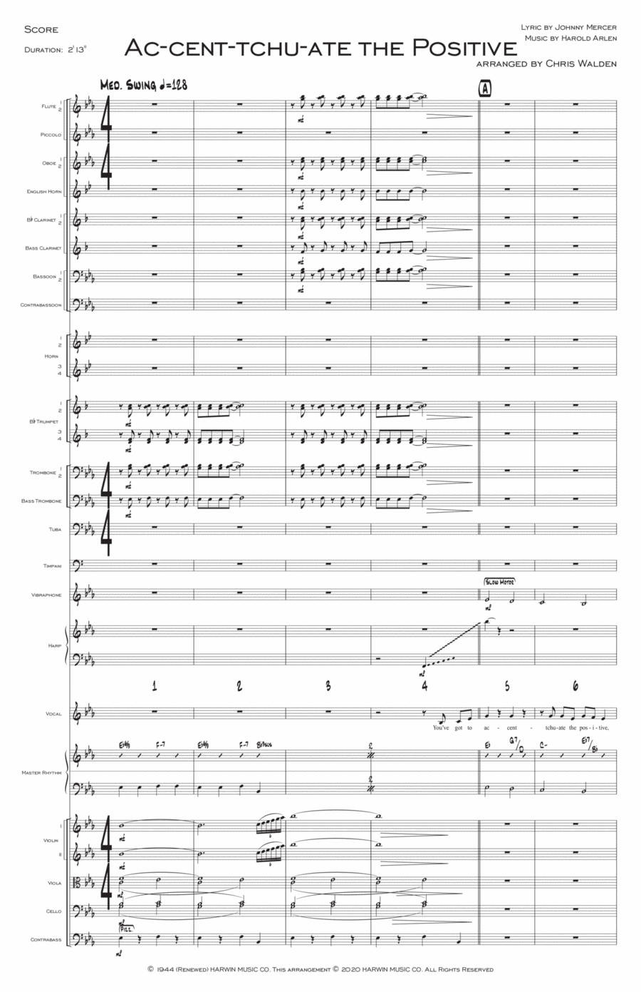 Ac Cent Tchu Ate The Positive By Harold Arlen Full Orchestra