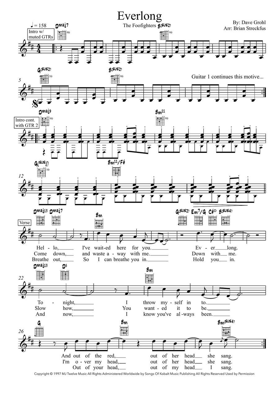 Everlong by Foo Fighters - Acoustic Guitar, Electric Guitar - Early ...