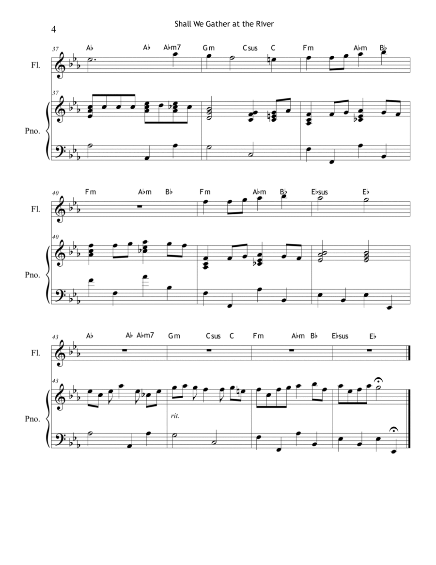 Shall We Gather at the River (Flute & Piano) by Robert Lowry - Flute ...