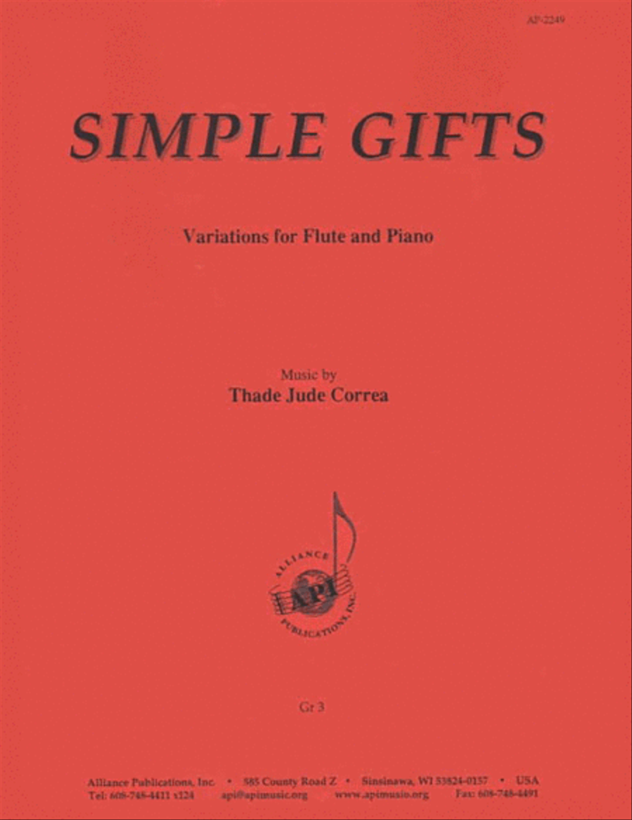 Simple Gifts - Flute/piccolo & Pno - Piano, Piccolo - Sheet Music ...