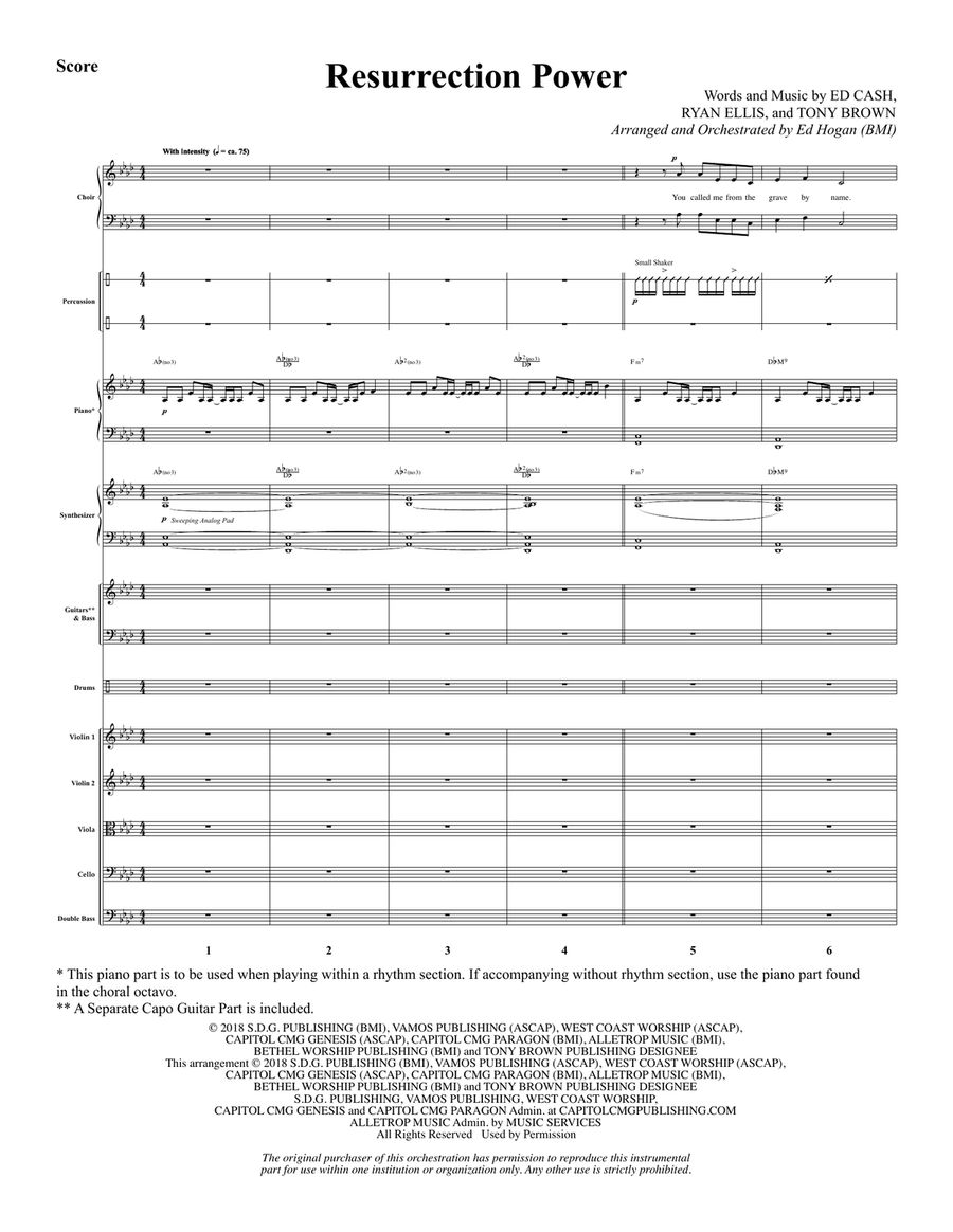 Resurrection Power - Full Score by Chris Tomlin - Choir, Choir ...