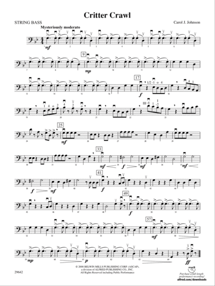 Critter Crawl: String Bass - String Orchestra - Digital Sheet Music ...