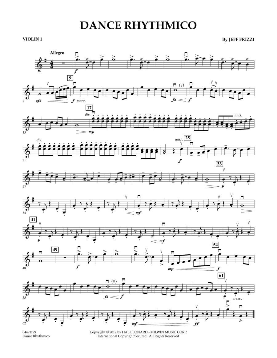 Dance Rhythmico - Violin 1 - Orchestra - Grade 2 Digital Sheet Music ...