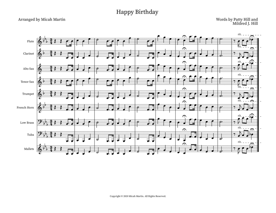 Happy Birthday - Clarinet, Tenor Saxophone, Alto Saxophone - Digital ...