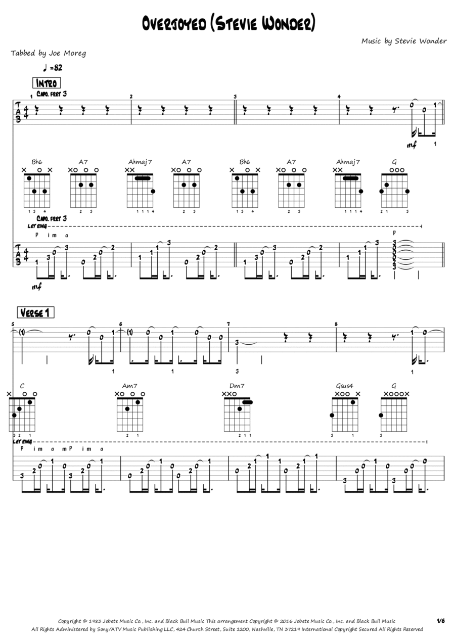 Overjoyed by Stevie Wonder - Acoustic Guitar - Digital Sheet Music ...