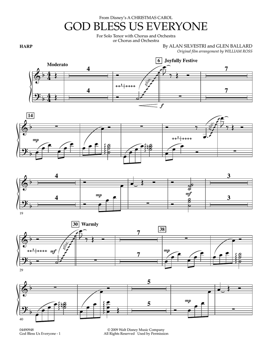 God Bless Us Everyone Harp By Andrea Bocelli Full Orchestra