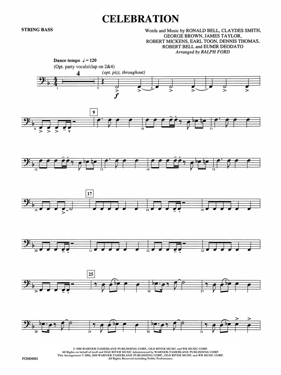 Celebration: String Bass by James Taylor - Double Bass, Full Orchestra ...