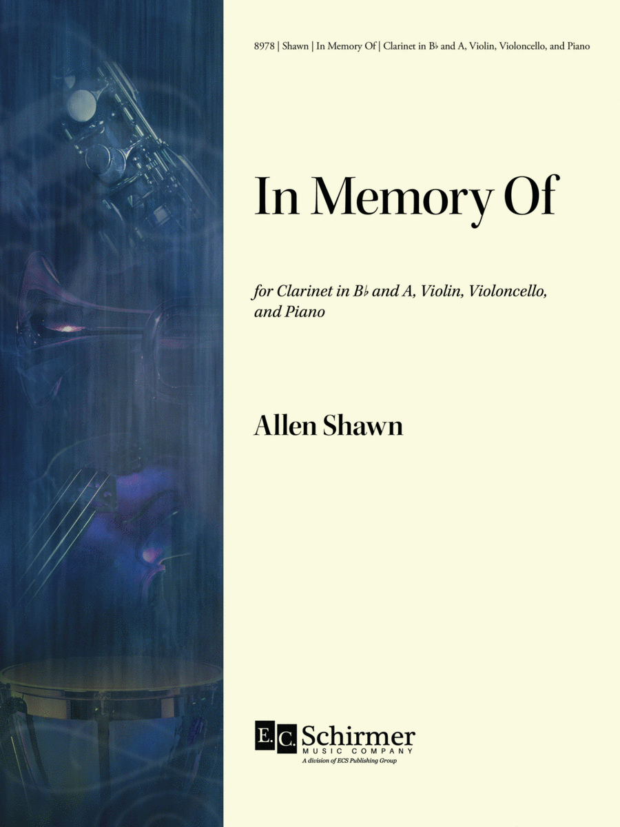 In Memory Of by Allen Shawn - Choir, B-Flat Clarinet, Piano ...