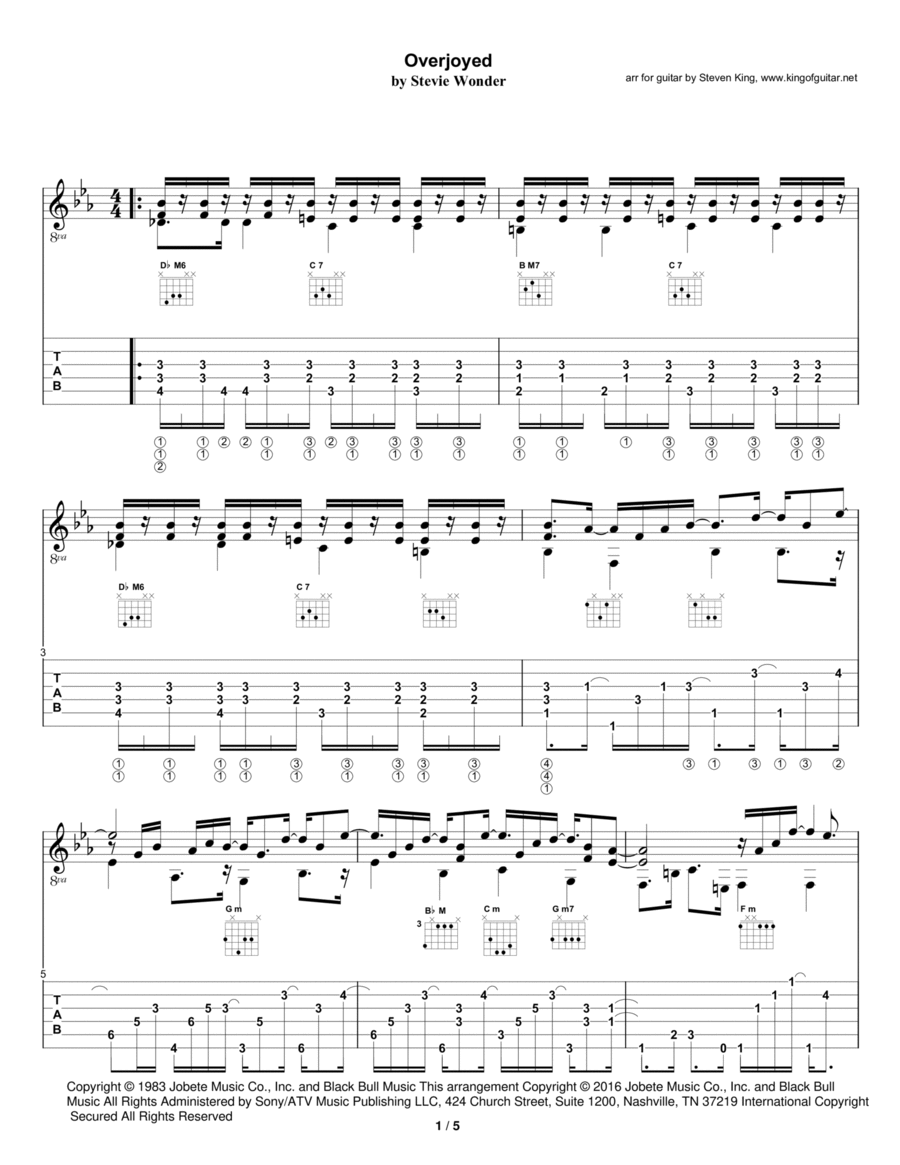 Overjoyed by Stevie Wonder - Electric Guitar, Guitar Solo - Advanced ...