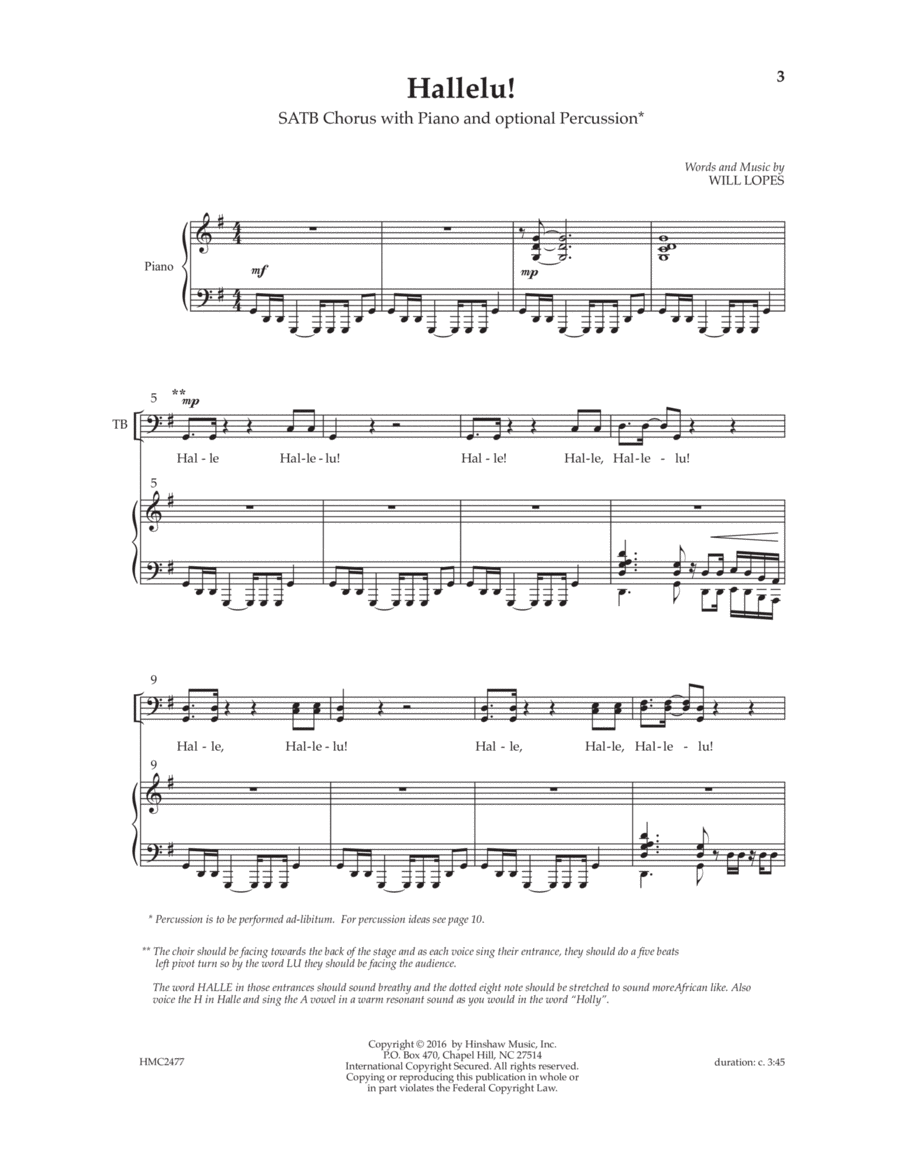 Hallelu - 4-Part - Digital Sheet Music | Sheet Music Plus