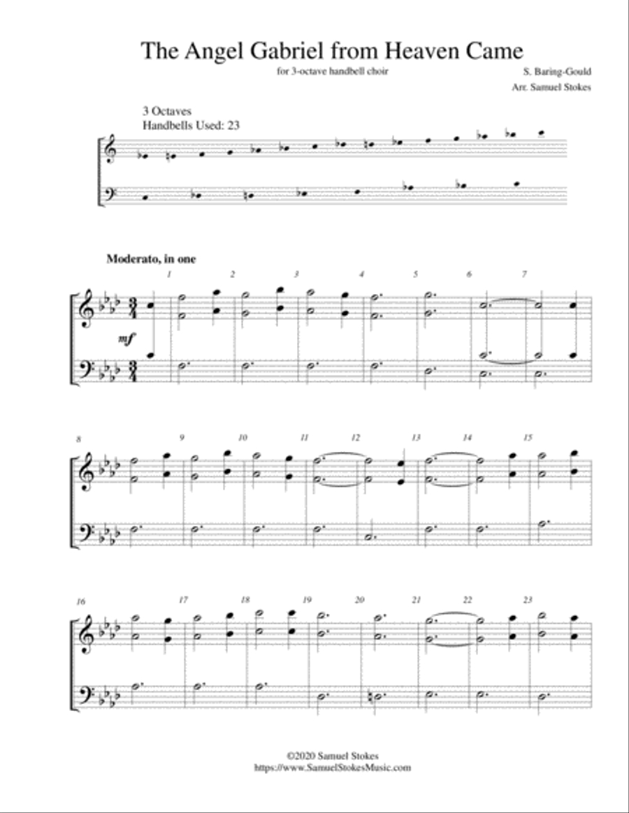 The Angel Gabriel from Heaven Came (Basque Carol) - for 3-octave ...