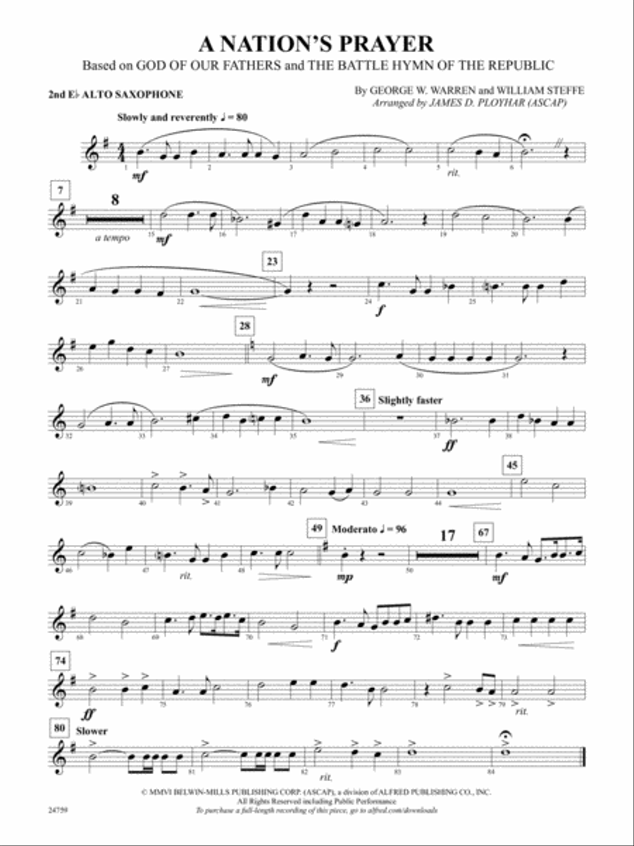 A Nation's Prayer (Based on "God of Our Fathers" and "The Battle Hymn ...