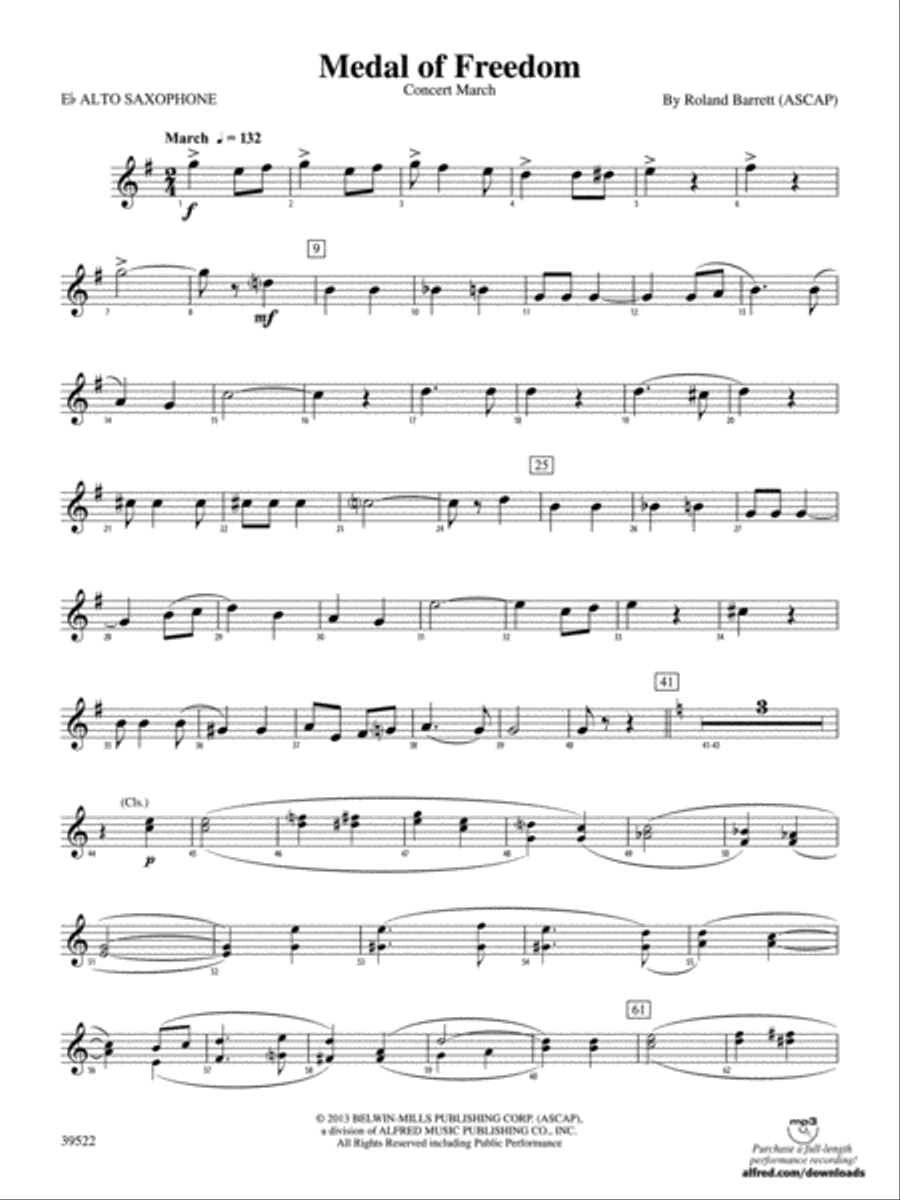 Medal Of Freedom E Flat Alto Saxophone By Roland Barrett Concert