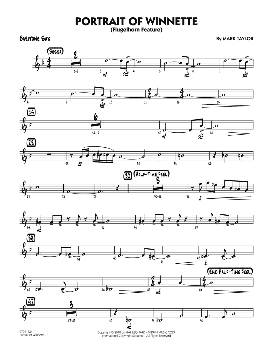 Portrait Of Winnette - Baritone Sax by Mark Taylor - Baritone Saxophone ...