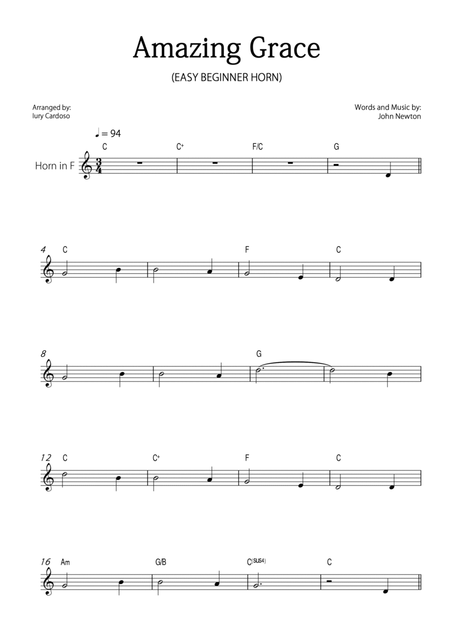 Amazing Grace by John Newton - English Horn - Digital Sheet Music ...