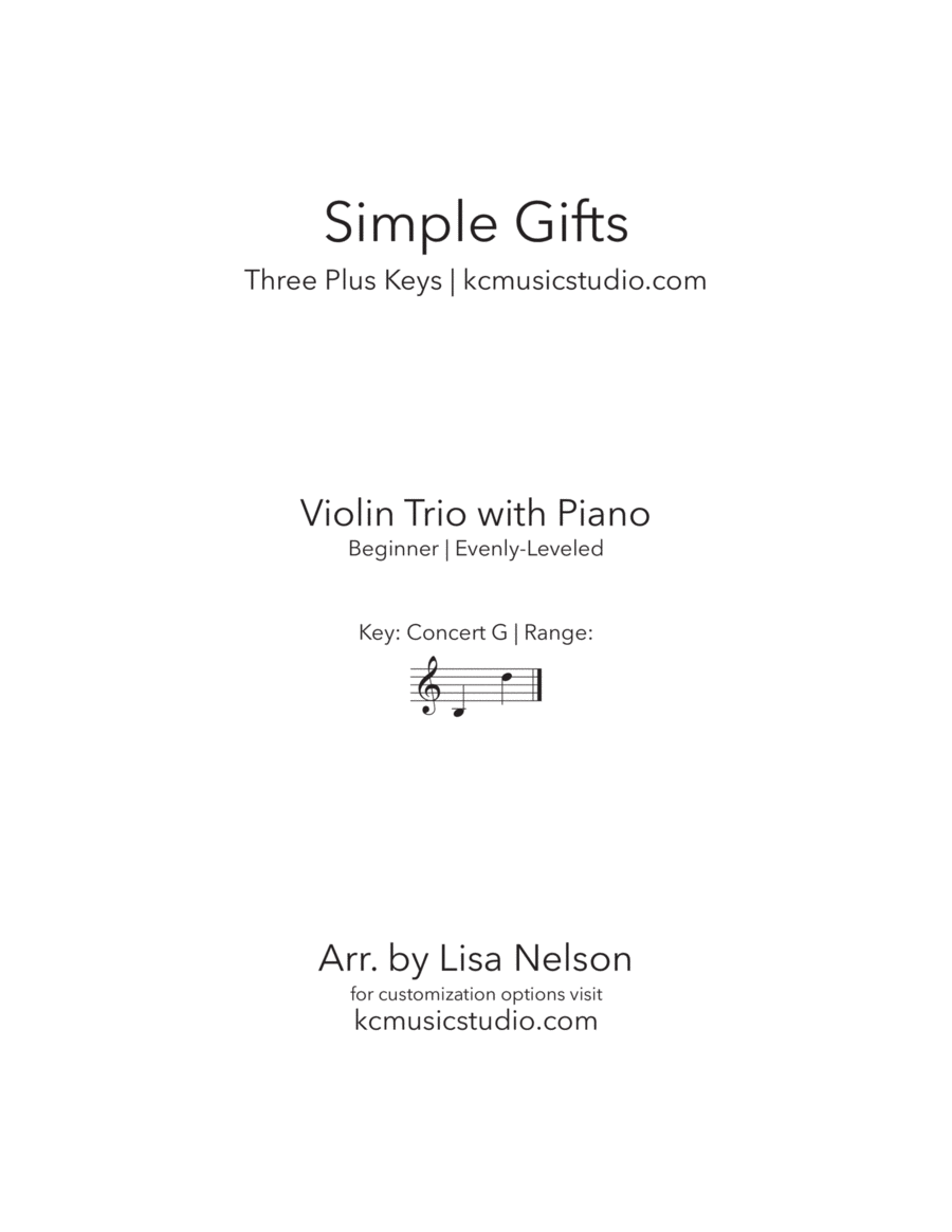 Simple Ts Violin Trio With Piano Accompaniment By Traditional Small Ensemble Digital