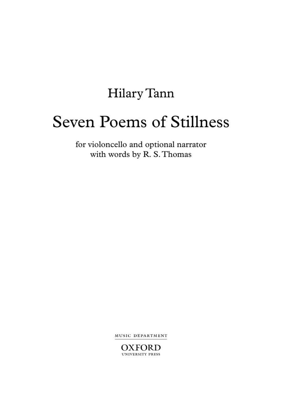 Seven Poems of Stillness by Hilary Tann - Voice Solo - Digital Sheet ... Seven Poems of Stillness by Hilary Tann - Voice Solo - Digital Sheet ...