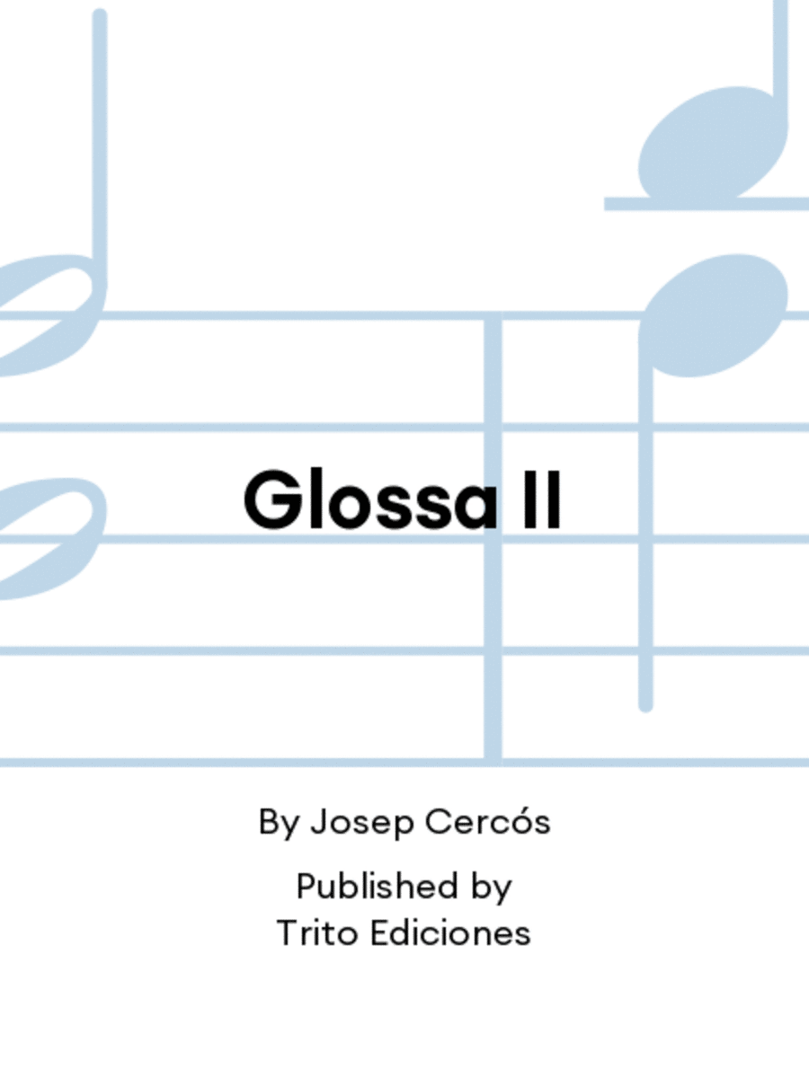 Glossa II - Piano Accompaniment, Cello Solo - Sheet Music | Sheet Music ...