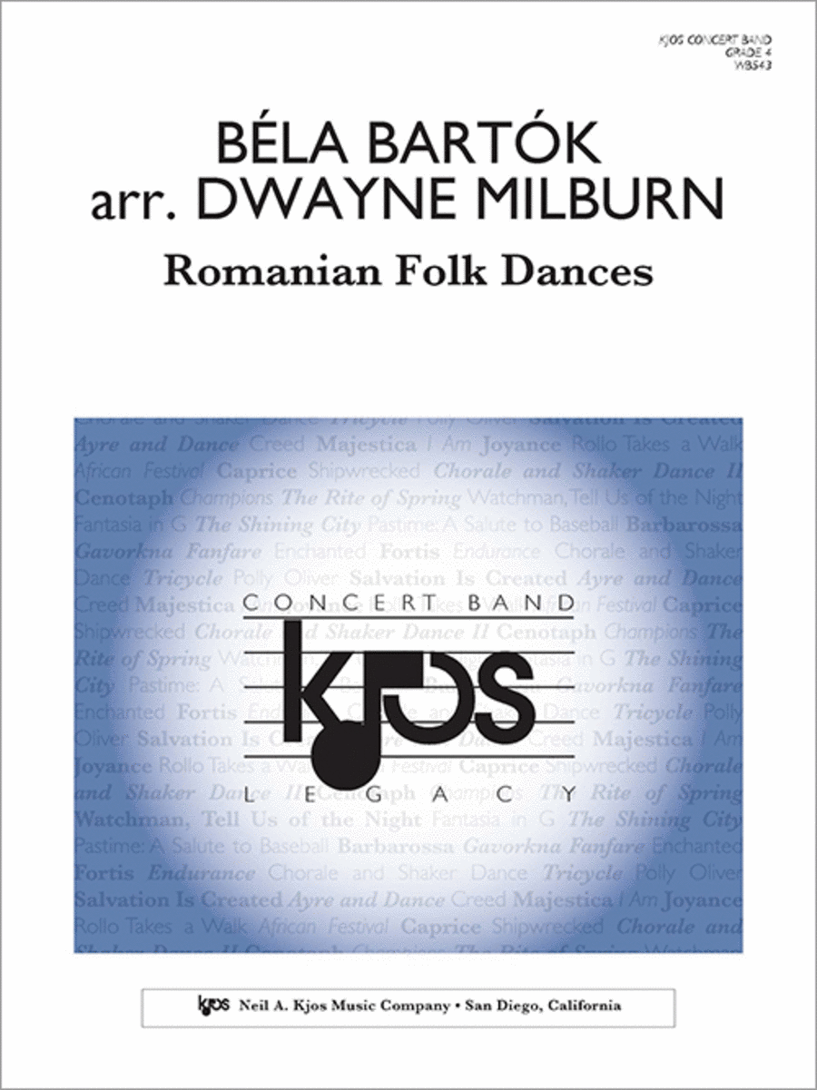 Romanian Folk Dances (Bartók) - Concert Band - Grade 4 Sheet Music ...