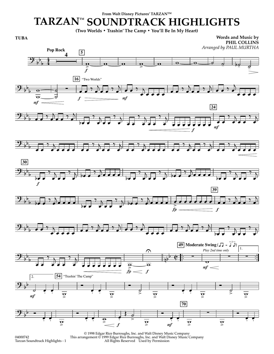 Tarzan Soundtrack Highlights (from Disney's Tarzan) (arr. Paul Murtha ...