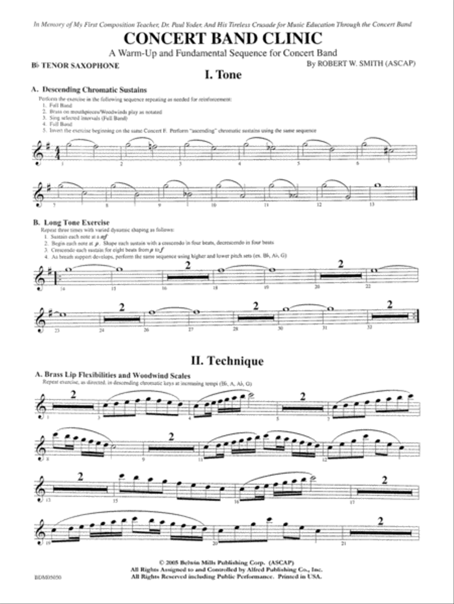 Concert Band Clinic A Warm Up And Fundamental Sequence For Concert