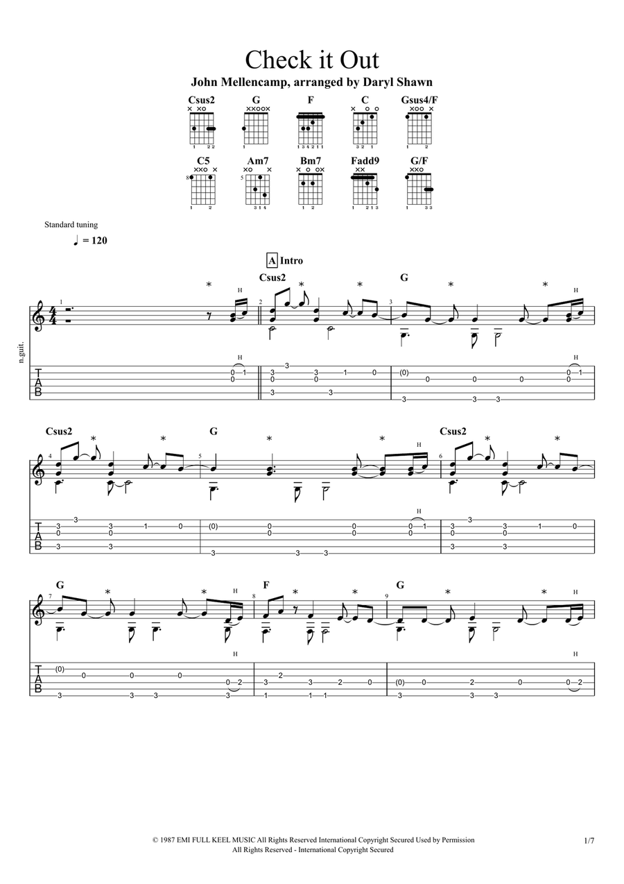 Check It Out by John Mellencamp - Acoustic Guitar, Electric Guitar ...