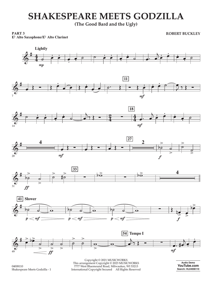 Shakespeare Meets Godzilla (The Good Bard and the Ugly) - Pt.3 - Eb Alto Sax/Alto Clar. by ...