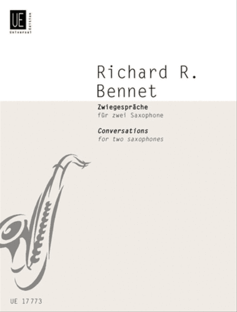 Conversations, 2 Saxophones by Richard Rodney Bennett - Saxophone Duet ...