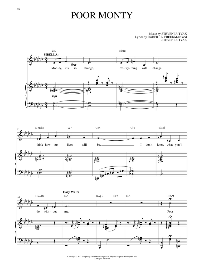Poor Monty - Voice, Piano, Vocal - Digital Sheet Music | Sheet Music Plus