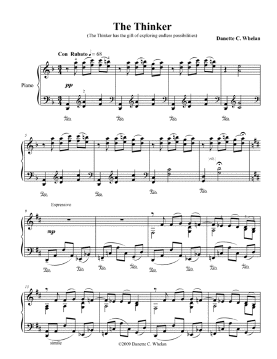 The Thinker - Piano Solo - Digital Sheet Music | Sheet Music Plus