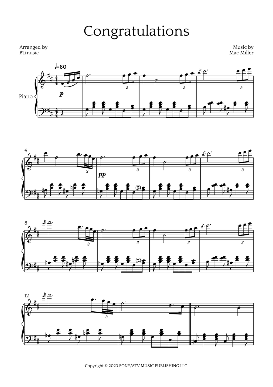 Congratulations - Piano Solo, Chamber Music - Intermediate Digital ...