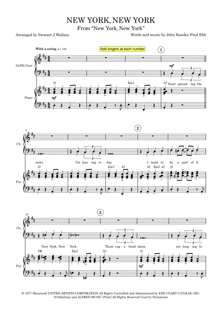 Theme From "new York, New York" by Frank Sinatra - 4-Part ...