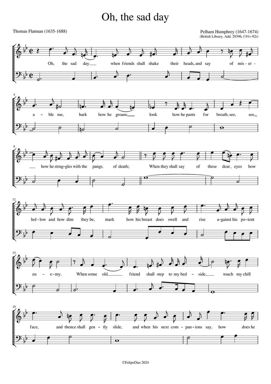Oh the sad day - Voice Solo - Digital Sheet Music | Sheet Music Plus