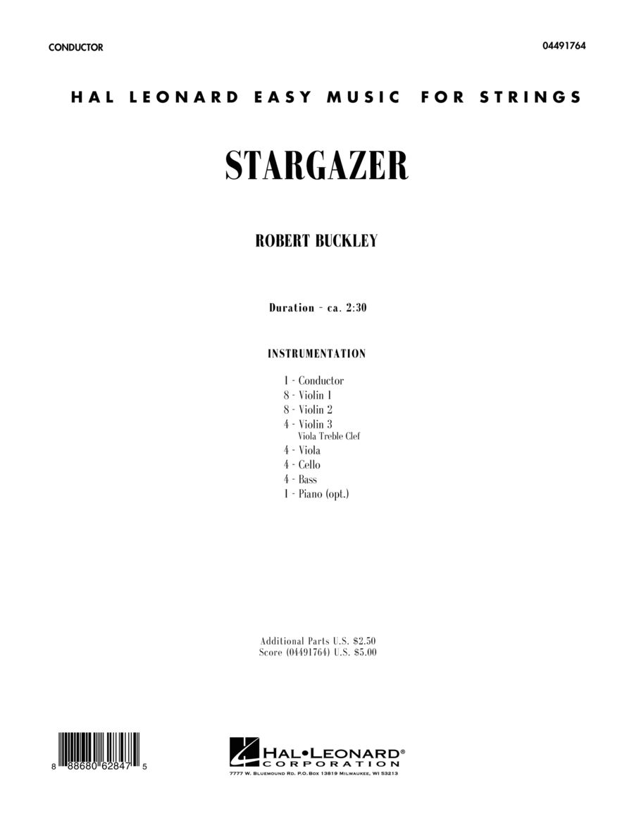 Stargazer - Conductor Score (Full Score) by Robert Buckley - String ...