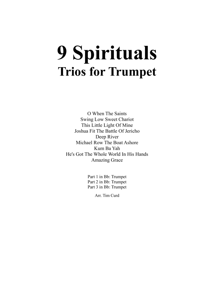 9 Spirituals, Trios For Trumpet by Traditional - Trumpet Trio - Digital ...