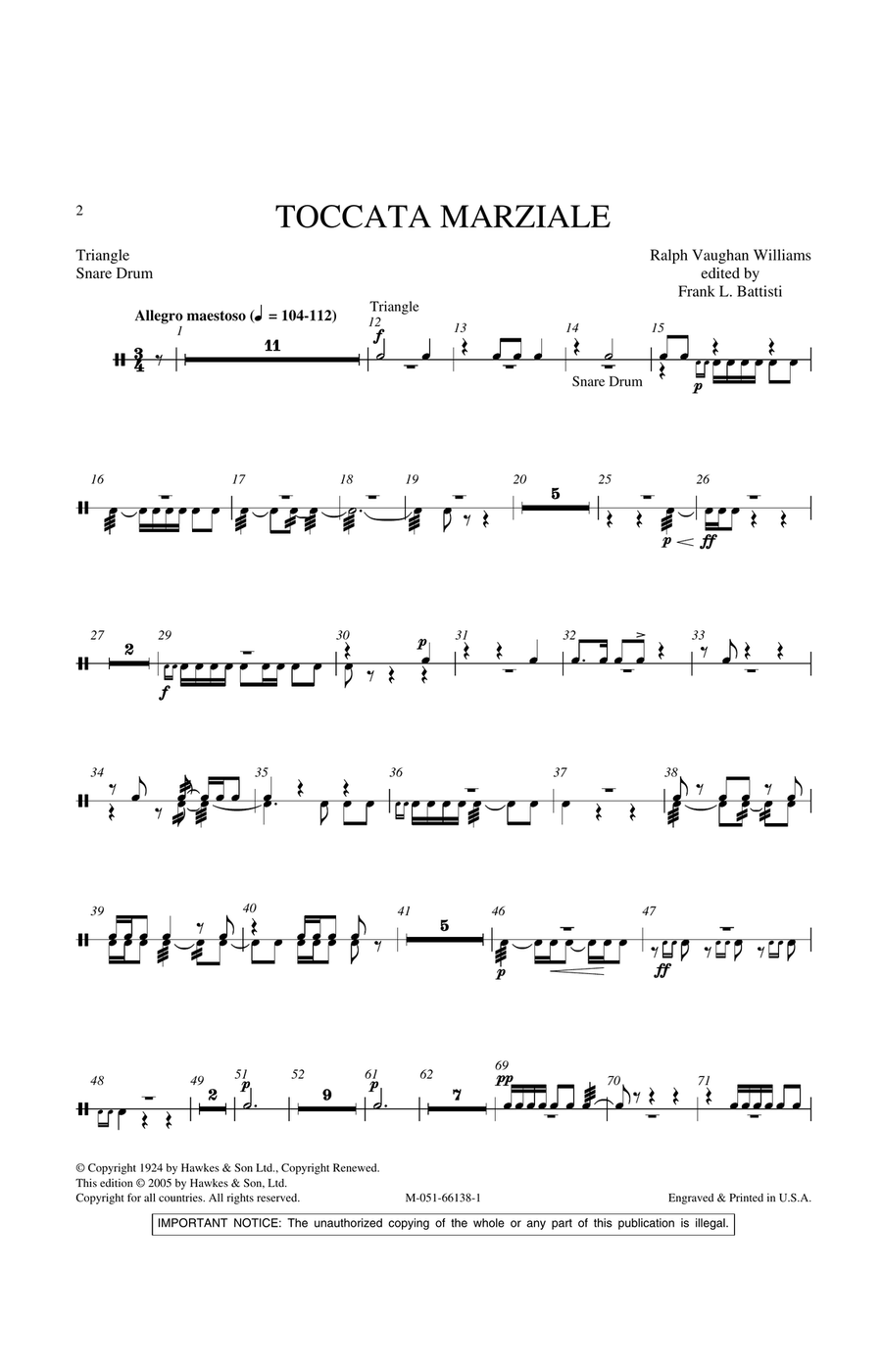 Toccata Marziale - Cymbal & Bass Drum by Ralph Vaughan Williams ... Toccata Marziale - Cymbal & Bass Drum by Ralph Vaughan Williams ...